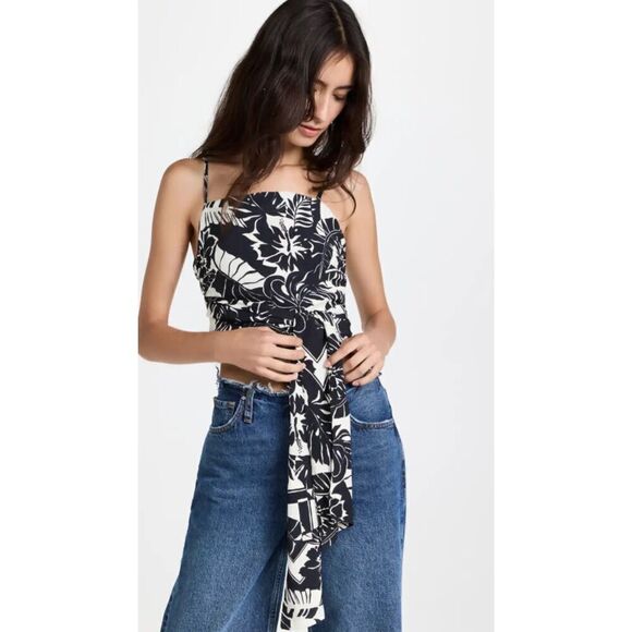 le superbe | Tops | Le Superbe Black And White Floralluau Tube Top New ...